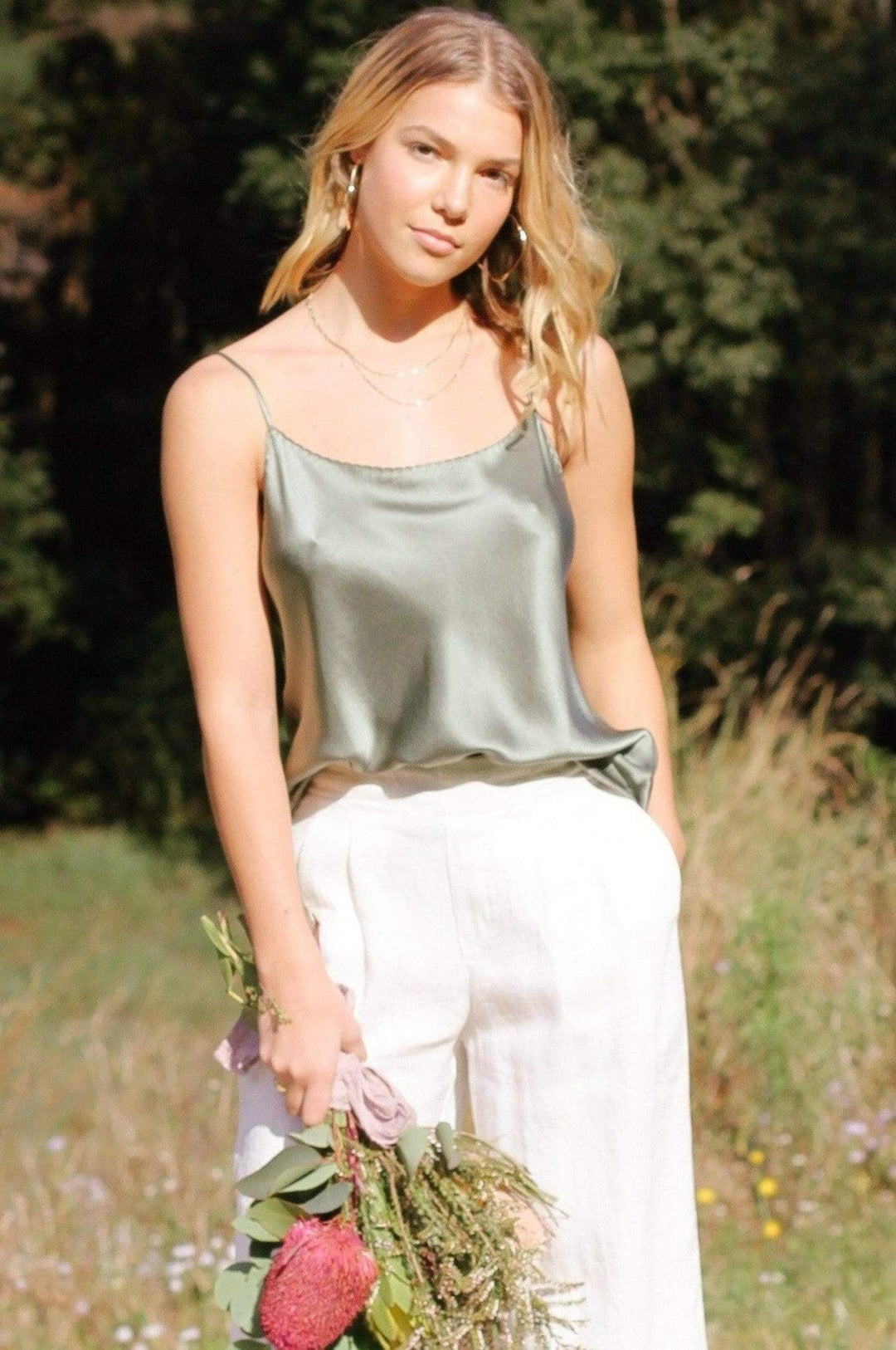 Lilly Pilly Collection - Eva Silk Cami | Willow - Hunter Valley