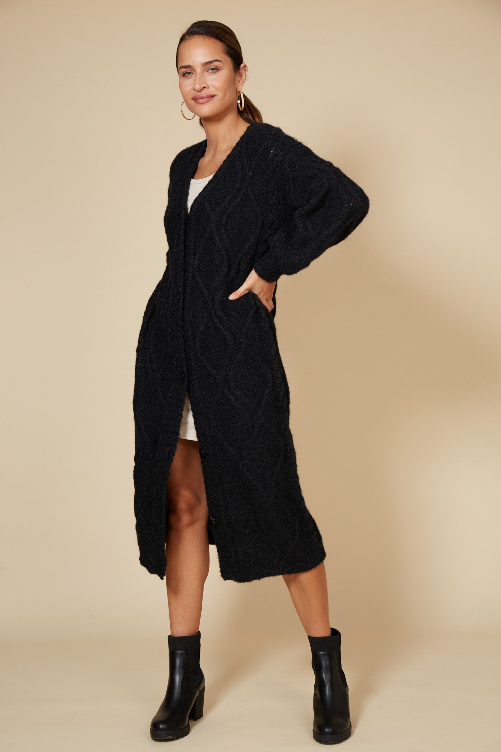 Eb&Ive - Howie Cable Cardigan | Willow - Hunter Valley Eb&Ive - Howie Cable Cardigan | Willow - Hunter Valley